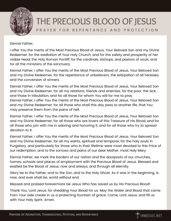 Precious Blood of Jesus Prayer for Repentance and Reparation | I Am Jesus
